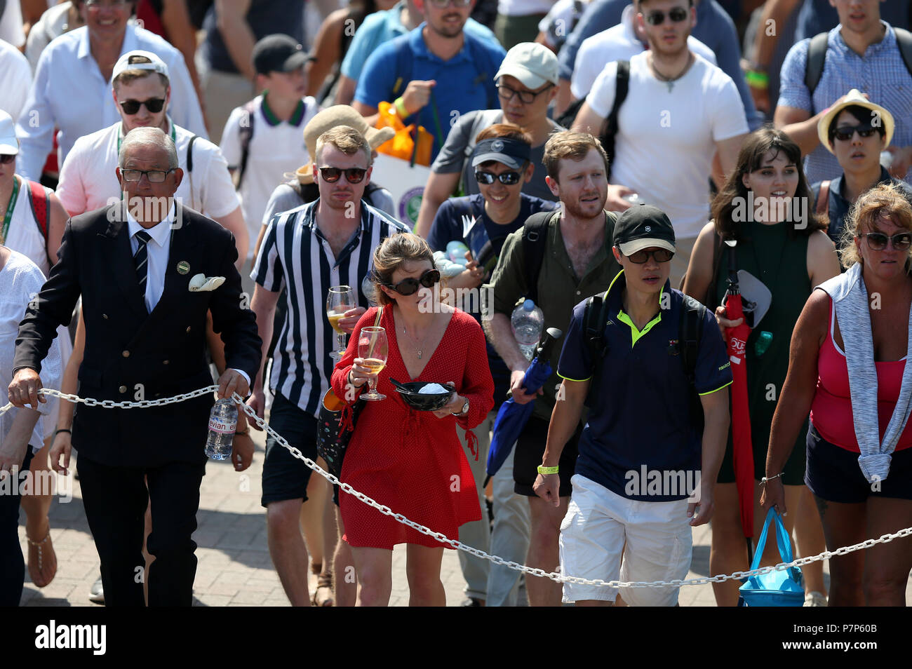 Spectators are led into the grounds at the start of day six of the ...