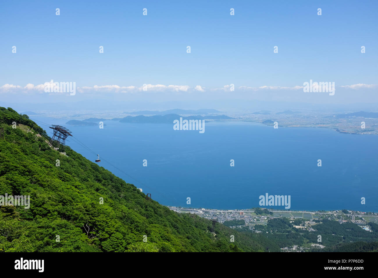 A view of Lake Biwa from Biwako Valley in Shiga prefecture, Japan Stock ...