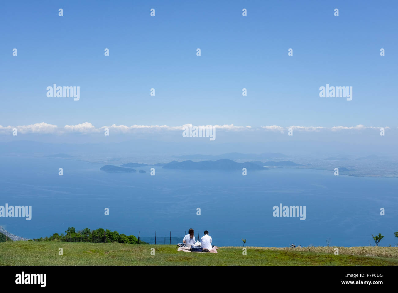 A view of Lake Biwa from Biwako Valley in Shiga prefecture, Japan Stock ...
