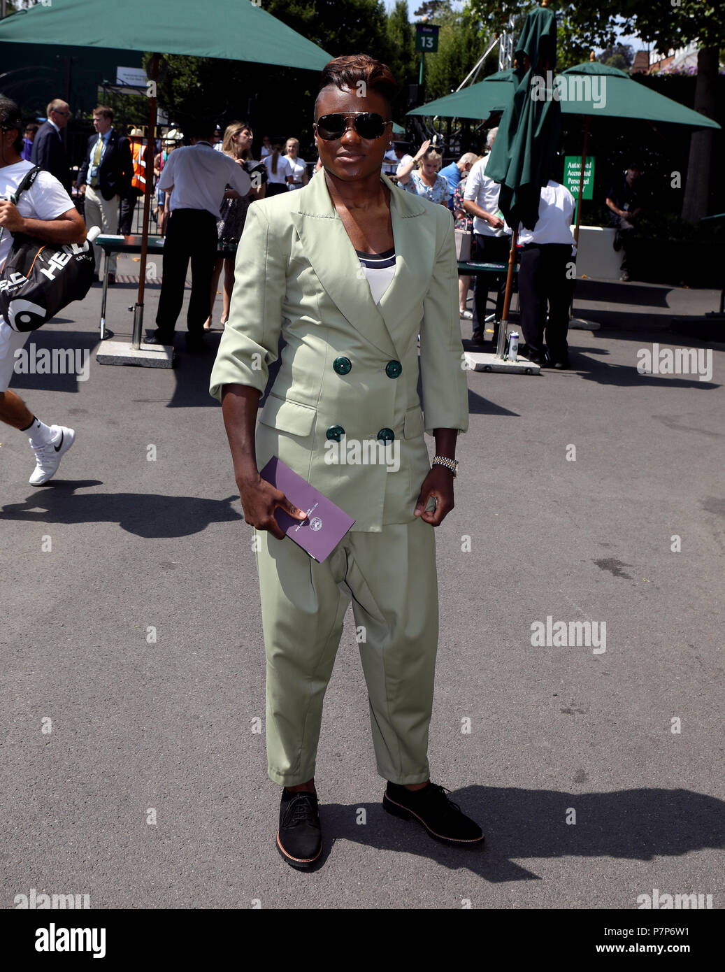 Nicola Adams arrives on day six of the Wimbledon Championships at the ...