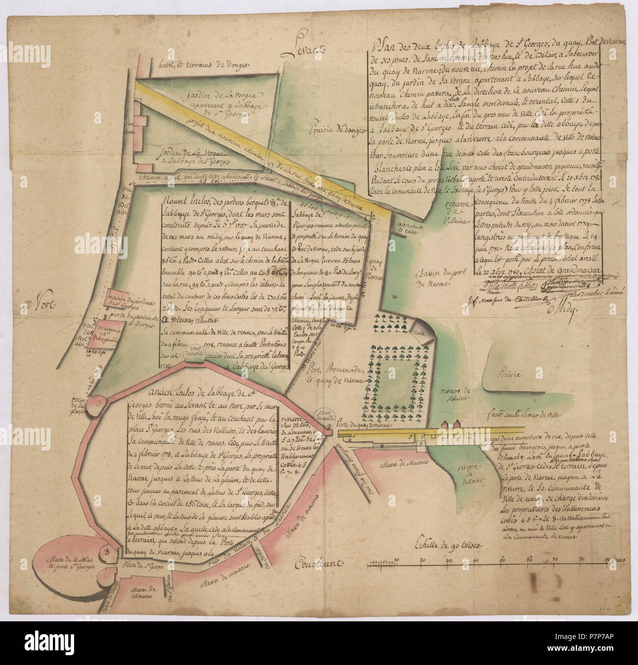 3fi32 Plan des enclos de l'abbaye de Saint-Georges Stock Photo - Alamy