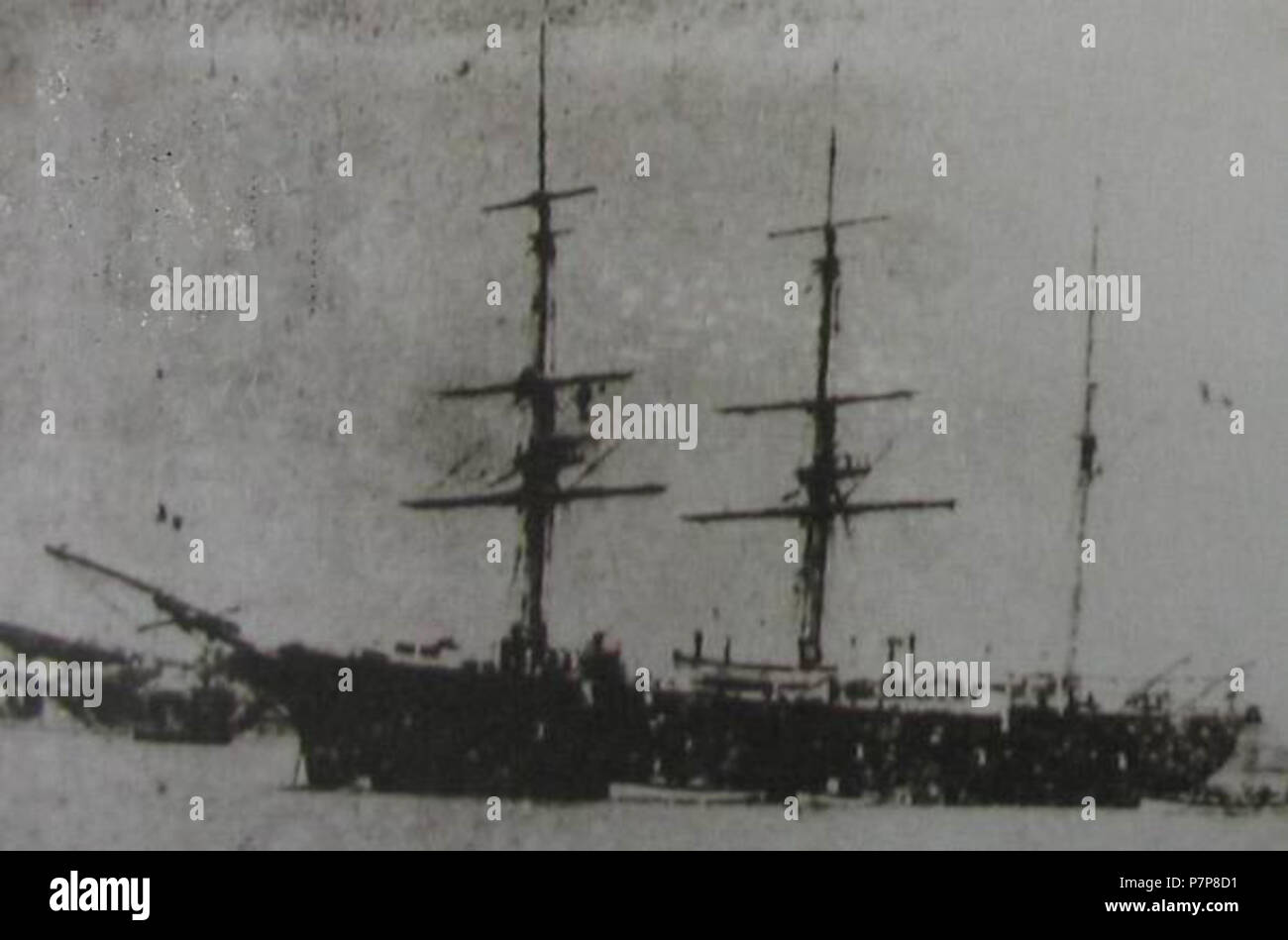 The paddle frigate Sané . 340 Sane 1869 7085 Stock Photo - Alamy