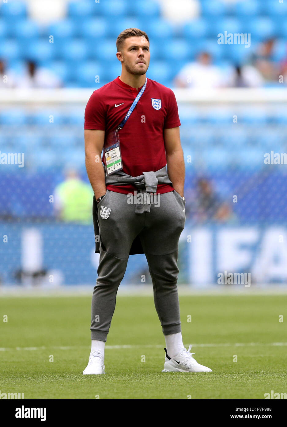England goalkeeper Jack Butland on the pitch ahead of the FIFA World ...