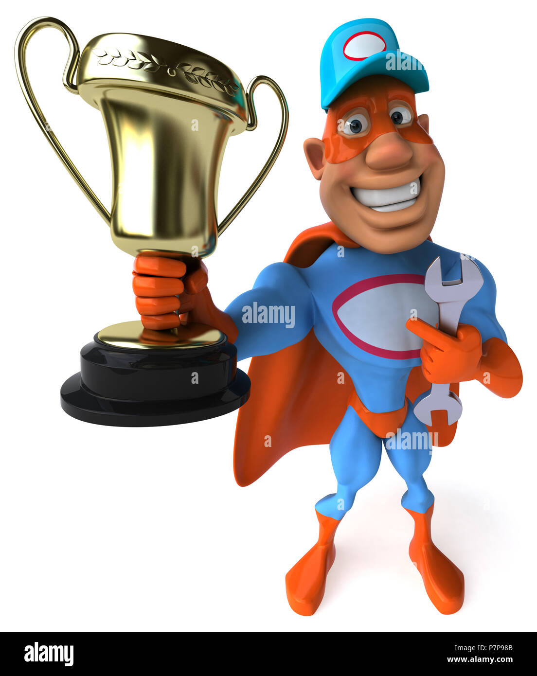 Cartoon illustration mechanic super hero hi-res stock photography and ...