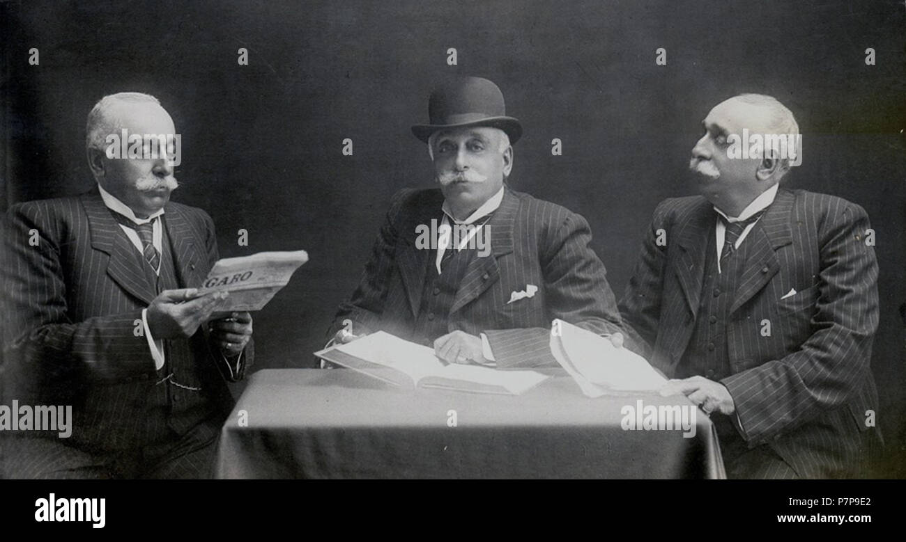 English: Boghos Nubar, a photomontage of the man with three faces: the ...