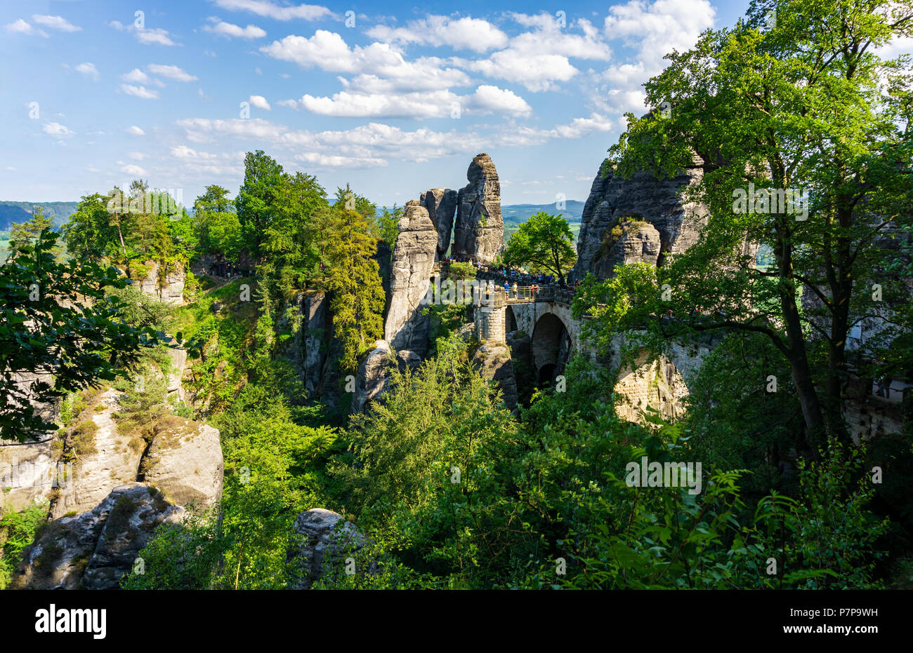 Rock Castle Neurathen and Bastei Bridge in the Elbe Sandstone Mountains ...
