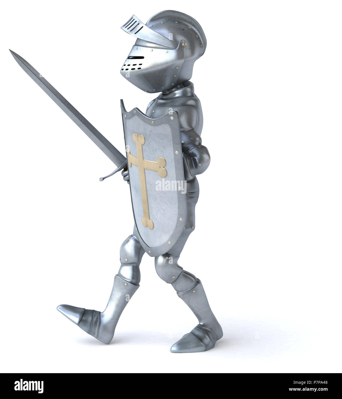 3d digital render medieval knight Cut Out Stock Images & Pictures - Alamy