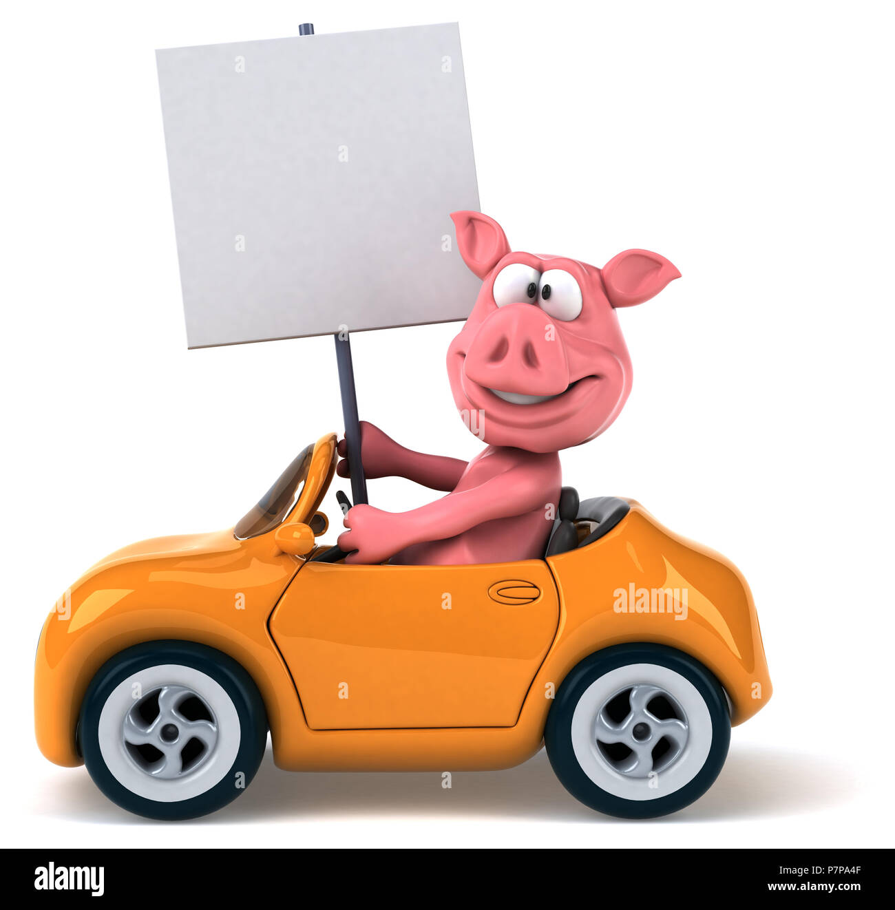 Pig driving Cut Out Stock Images & Pictures - Alamy