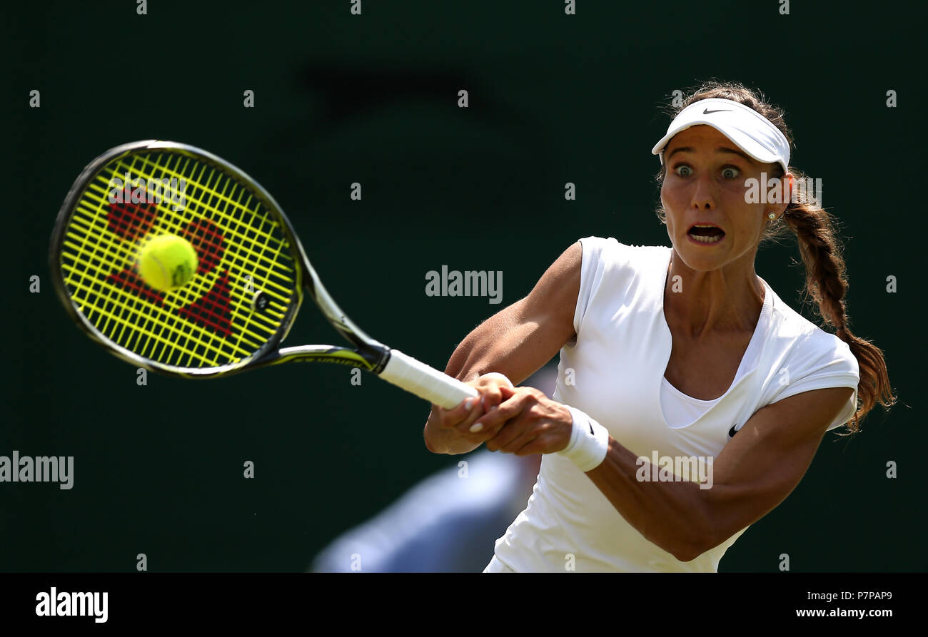 Vitalia Diatchenko in action on day six of the Wimbledon Championships ...