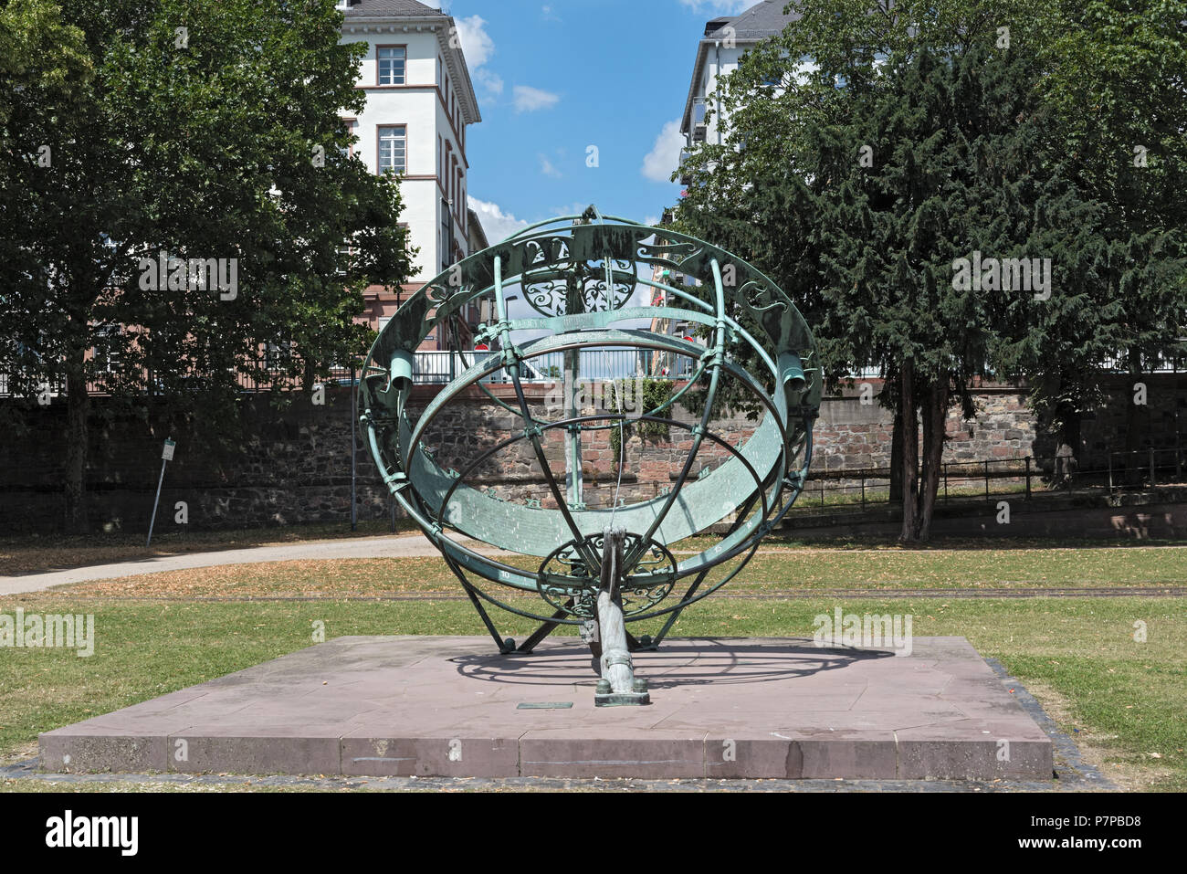 the Equatorial Sundial on the Main River Bank, Frankfurt, Germany Stock ...