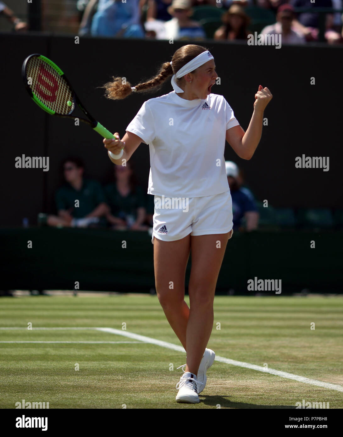 Jelena Ostapenko celebrates her win against Vitalia Diatchenko on day ...
