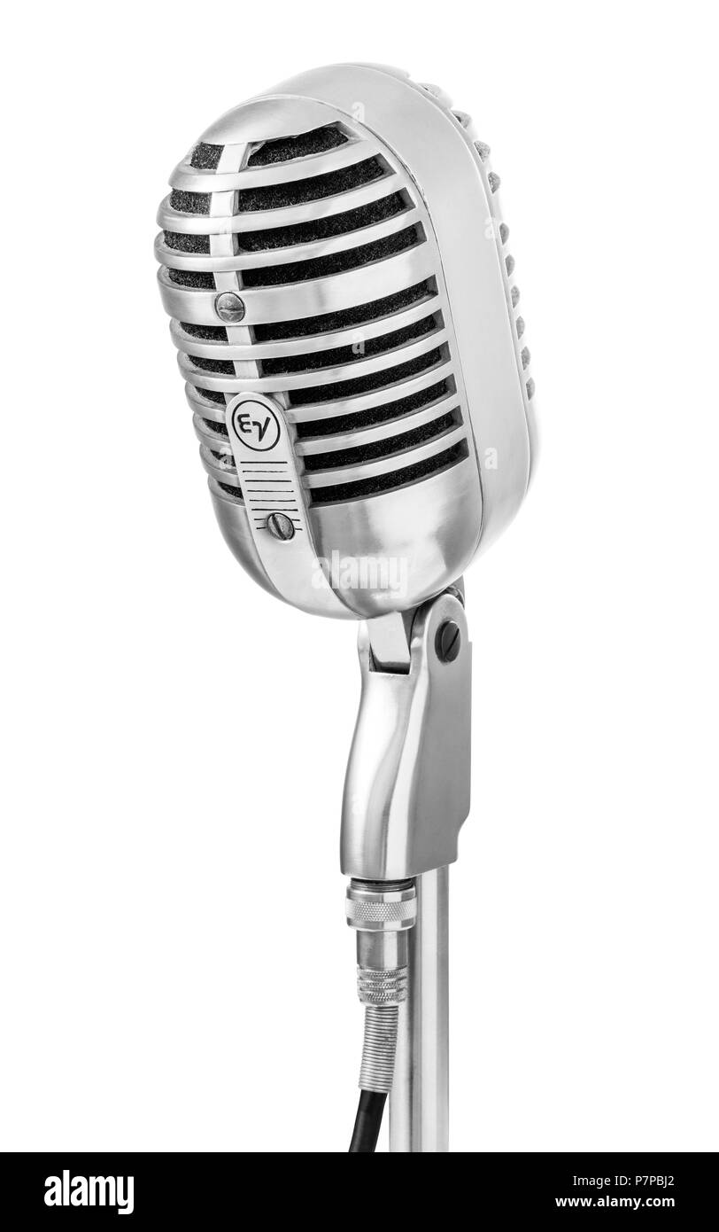 1950s singing microphone Black and White Stock Photos & Images - Alamy