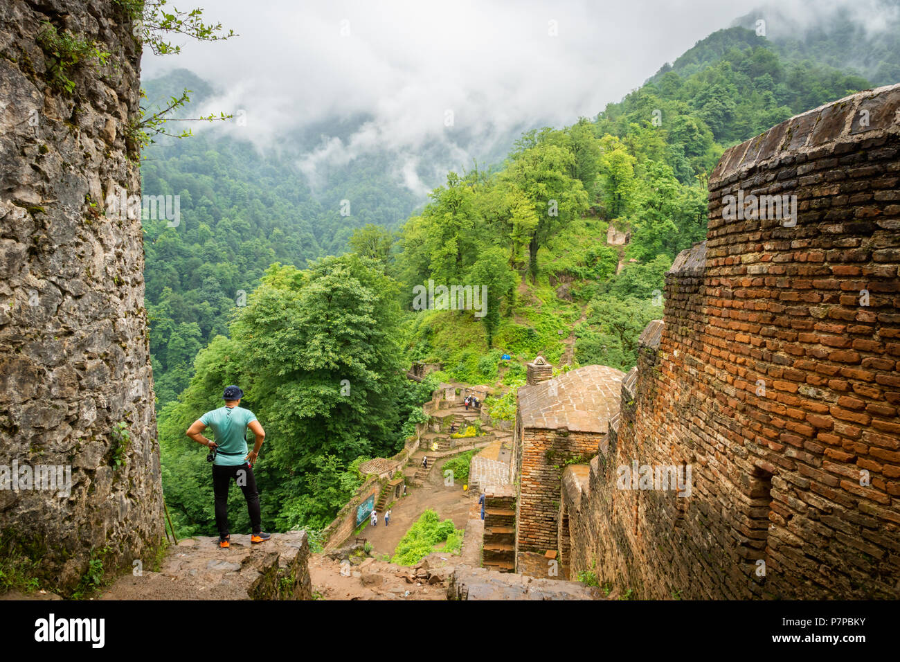 Fuman, Iran - June 2018: Rudkhan Castle architecture in Iran. Rudkhan ...