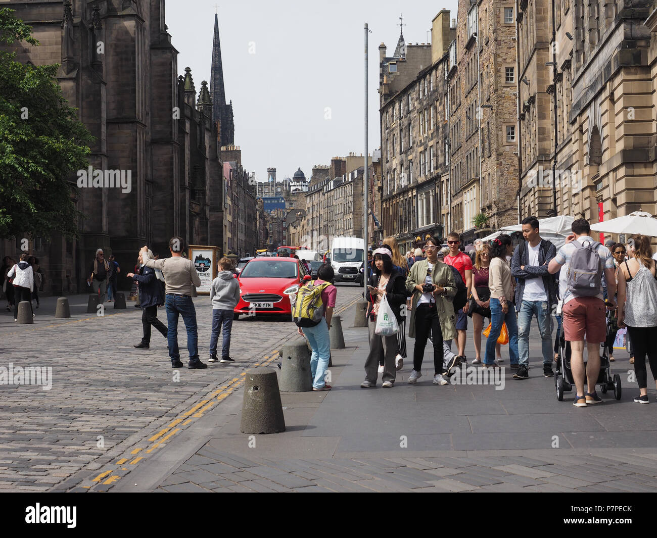 EDINBURGH, UK - CIRCA JUNE 2018: People in the Royal Mile Stock Photo ...
