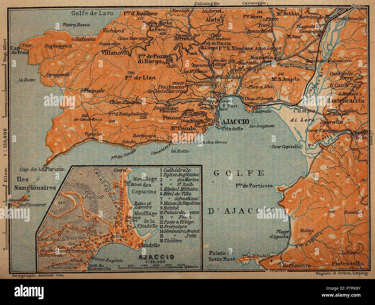 Ajaccio map hi-res stock photography and images - Alamy