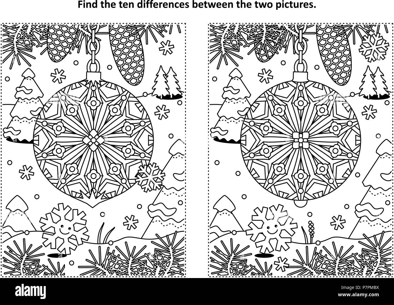 Spot The Difference Puzzle Black And White Stock Photos Images Alamy