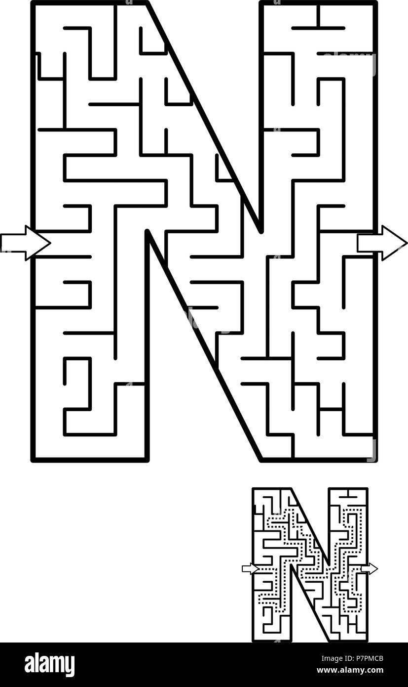 Alphabet learning fun and educational activity for kids - letter maze ...