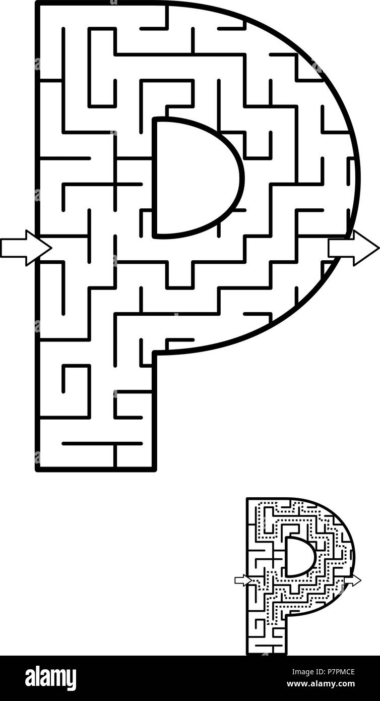 Alphabet learning fun and educational activity for kids - letter maze ...