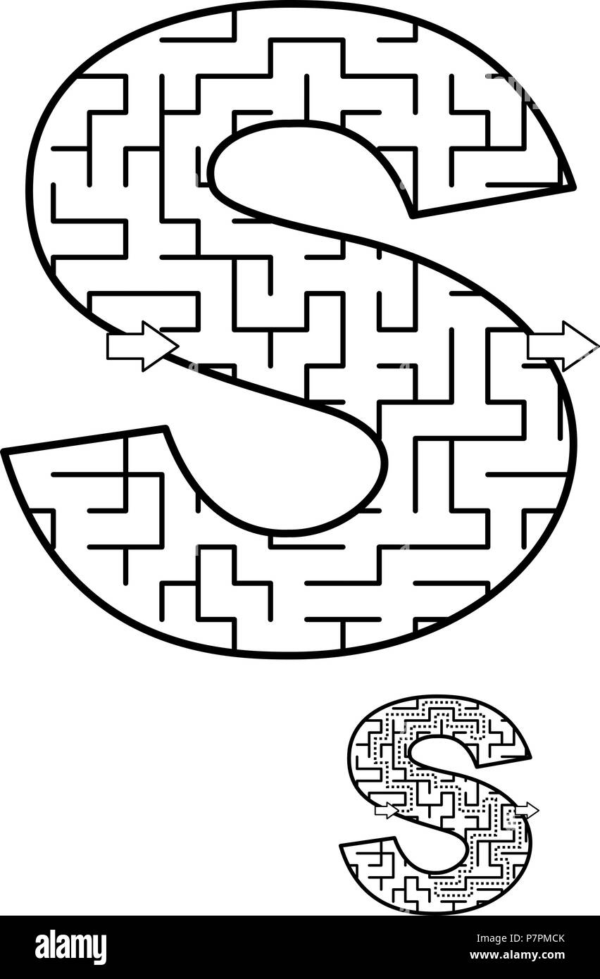 Alphabet learning fun and educational activity for kids - letter maze ...