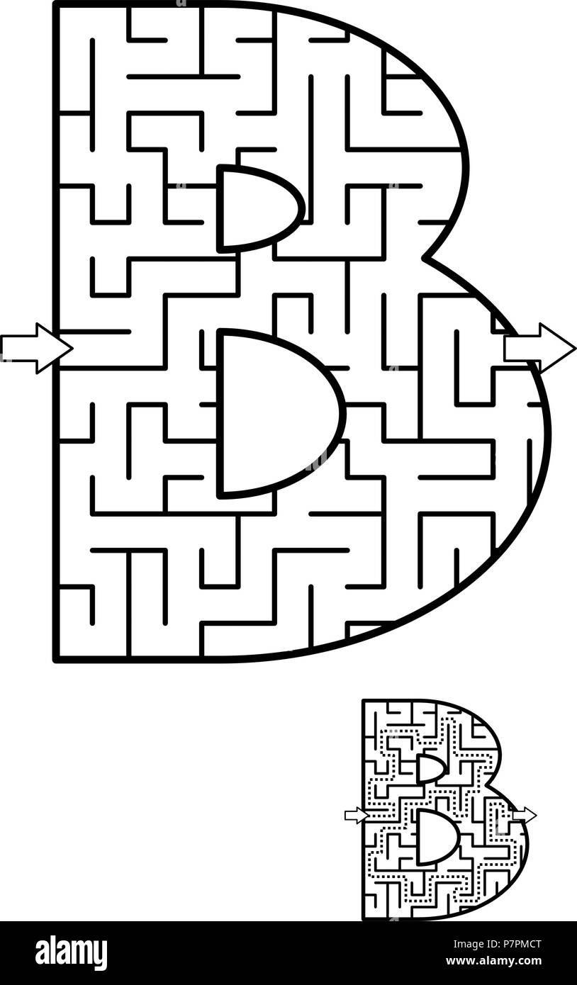 Alphabet learning fun and educational activity for kids - letter maze ...
