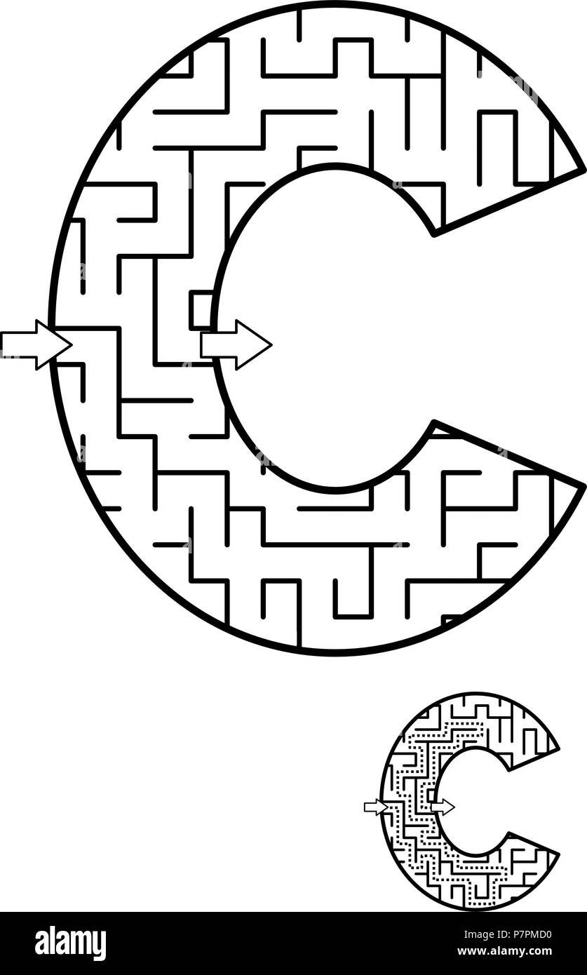 Alphabet learning fun and educational activity for kids - letter maze ...