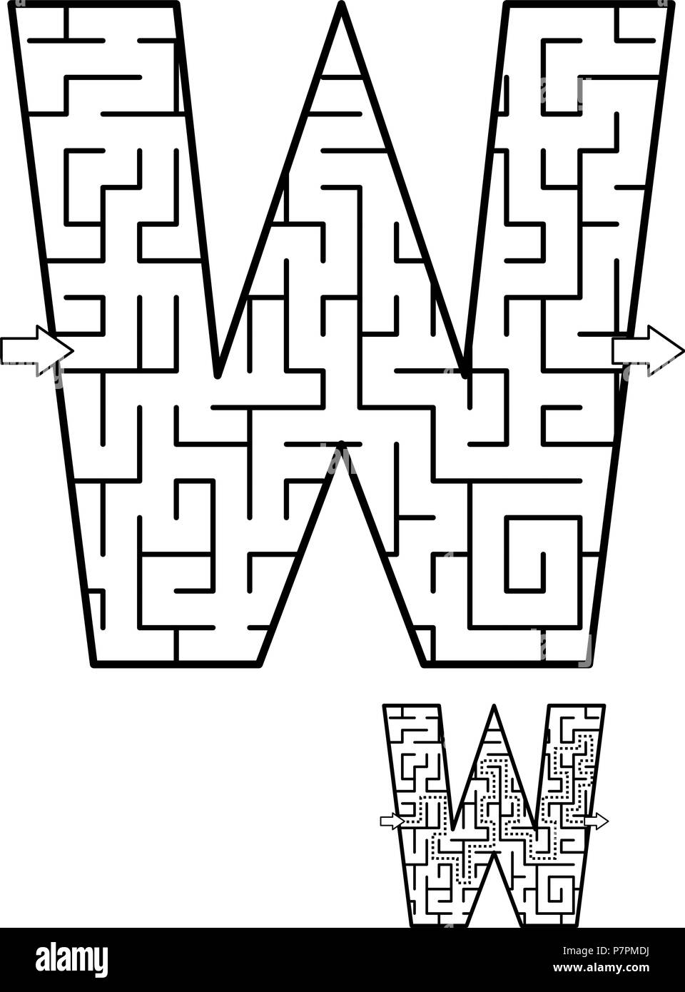 Alphabet learning fun and educational activity for kids - letter maze ...