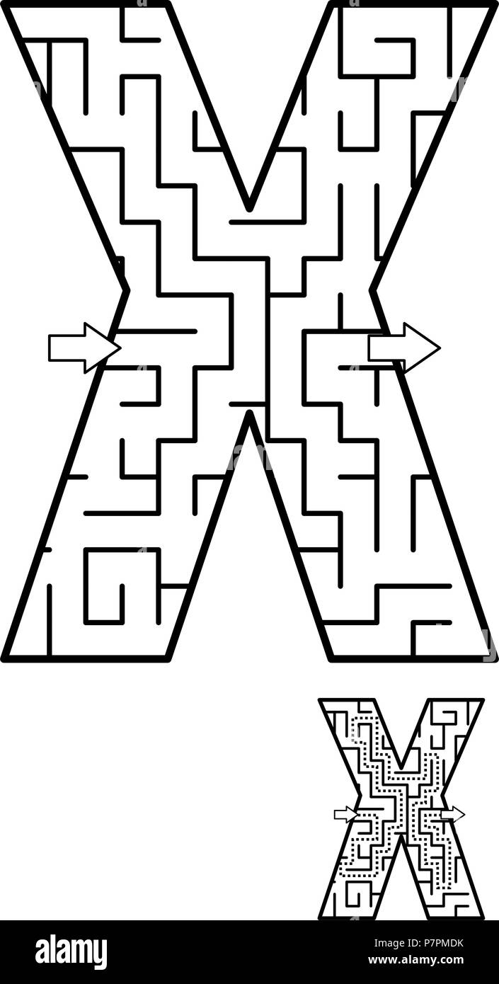 Alphabet learning fun and educational activity for kids - letter maze ...