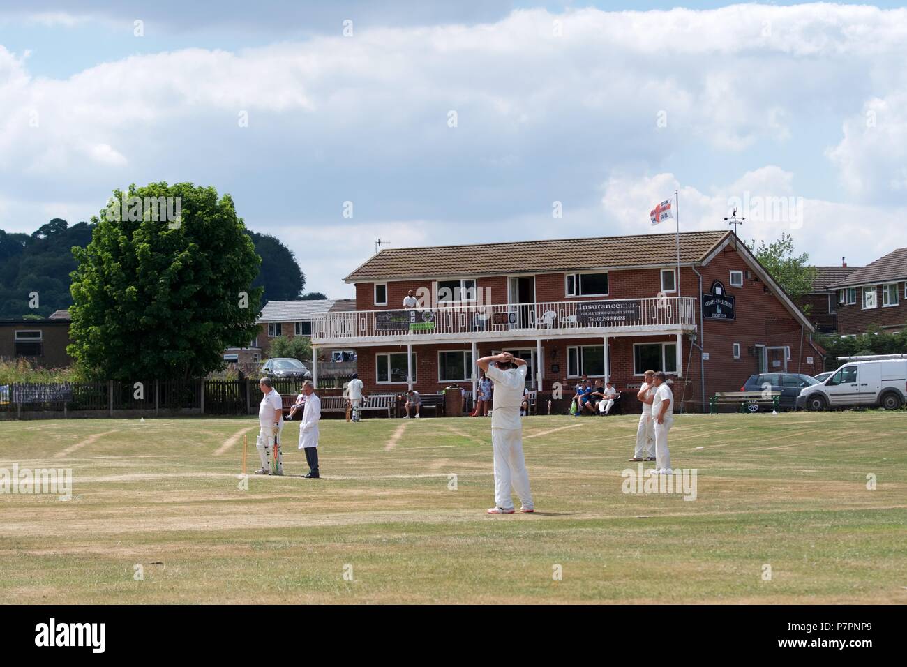 The cricket pavilion at Chapel en le Frith Cricket Club Stock Photo - Alamy