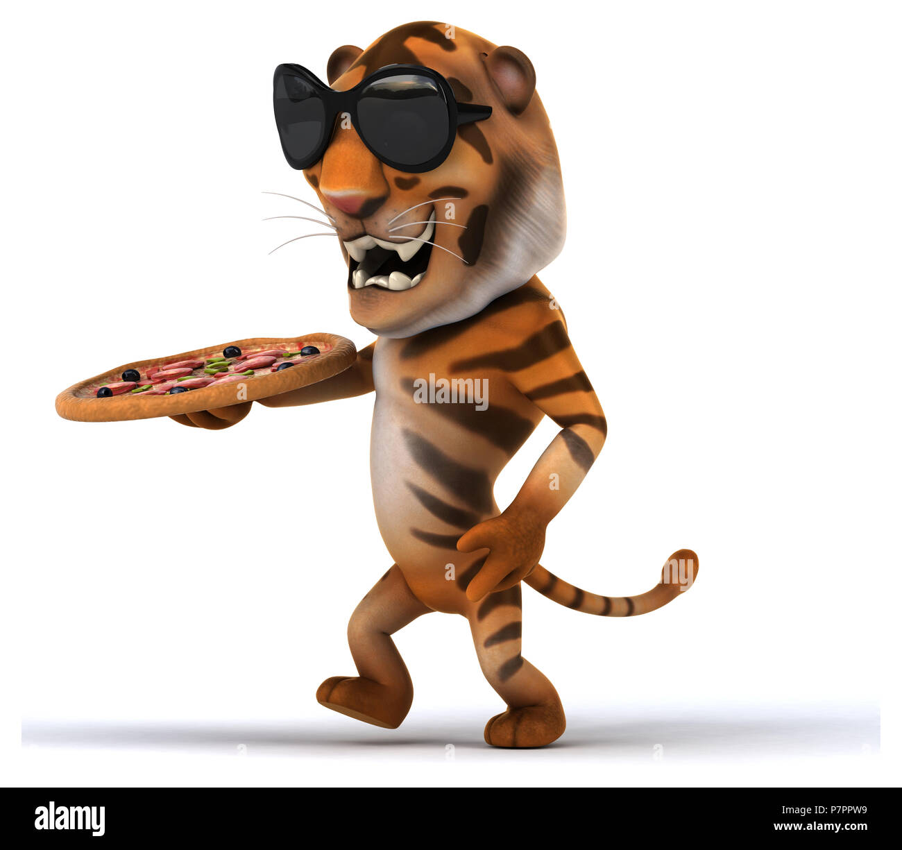 Cute tiger cartoon roaring Cut Out Stock Images & Pictures - Alamy