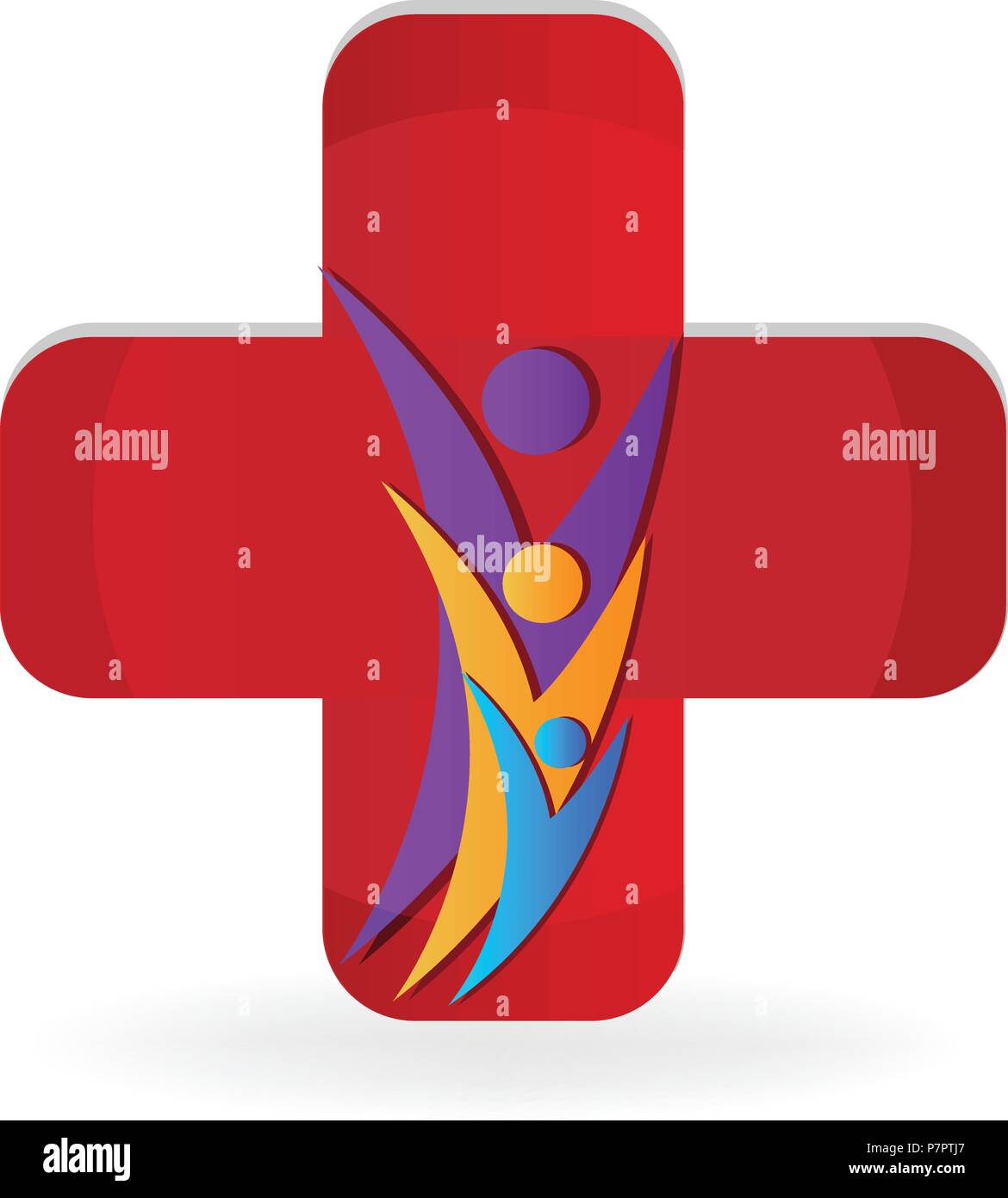 Healthy family with cross symbol vector logo design illustration Stock ...