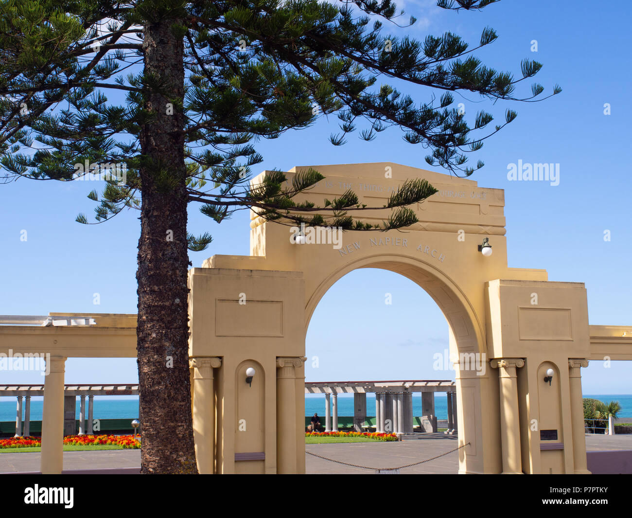 Archway Along Marine Parade Napier Stock Photo - Alamy