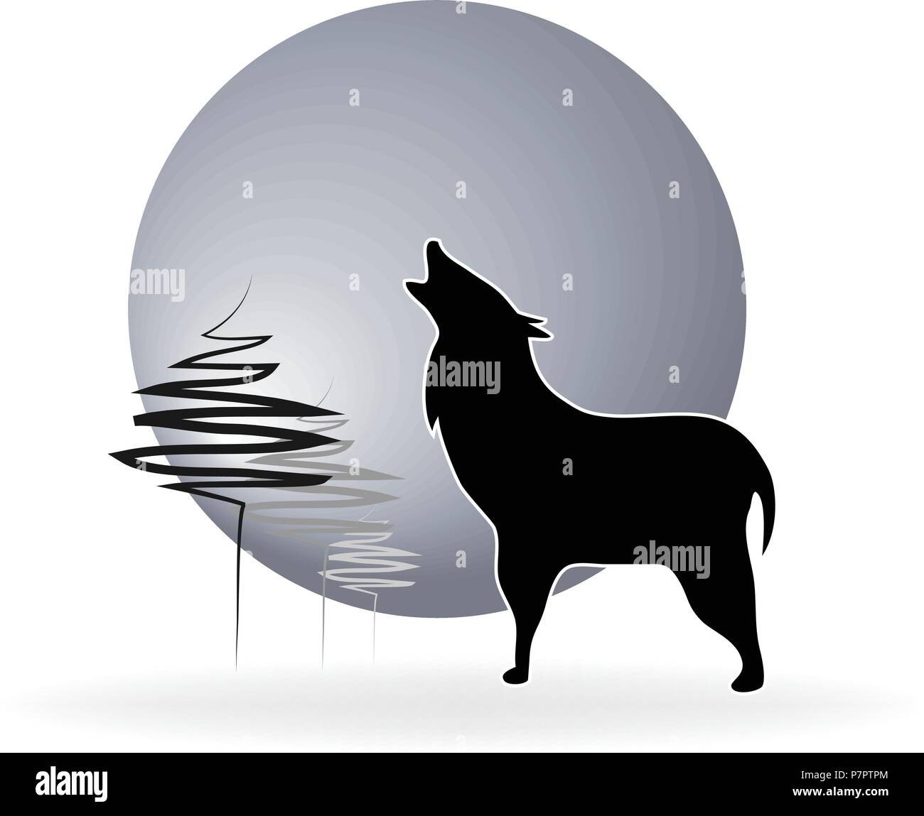 Howling wolf vector design illustration Stock Vector Image & Art - Alamy