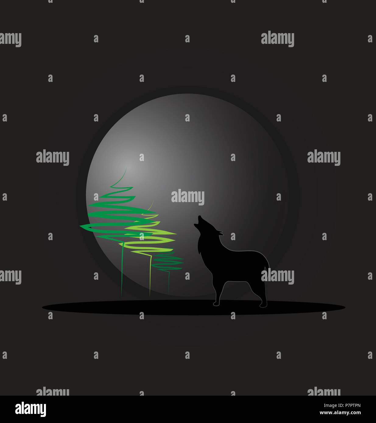 Howling wolf vector design illustration Stock Vector Image & Art - Alamy