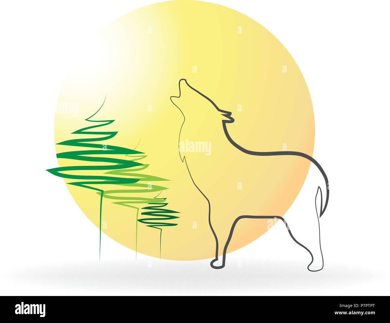 Howling wolf vector design illustration Stock Vector Image & Art - Alamy