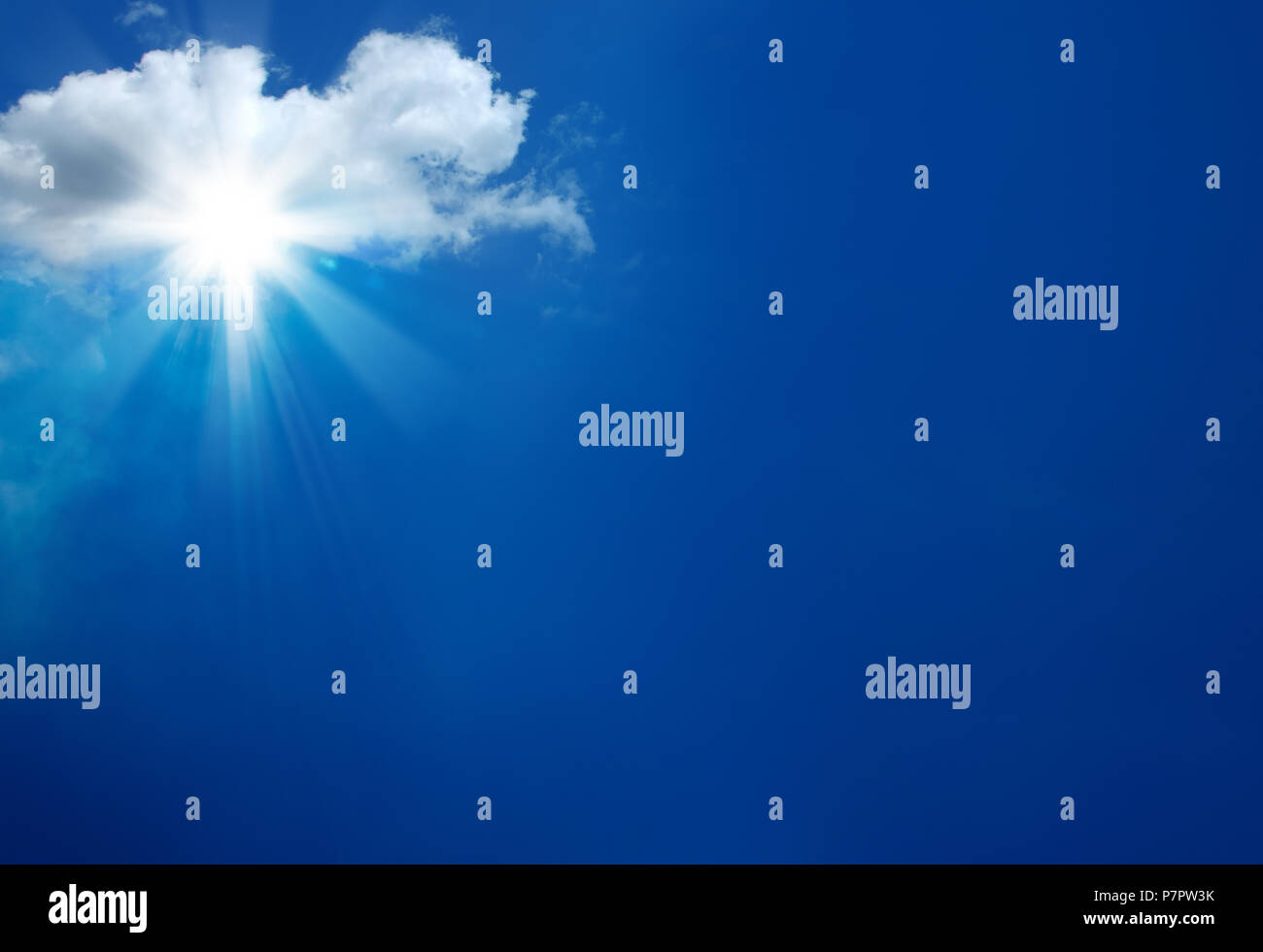 background image of blue sky and sunbeams Stock Photo - Alamy