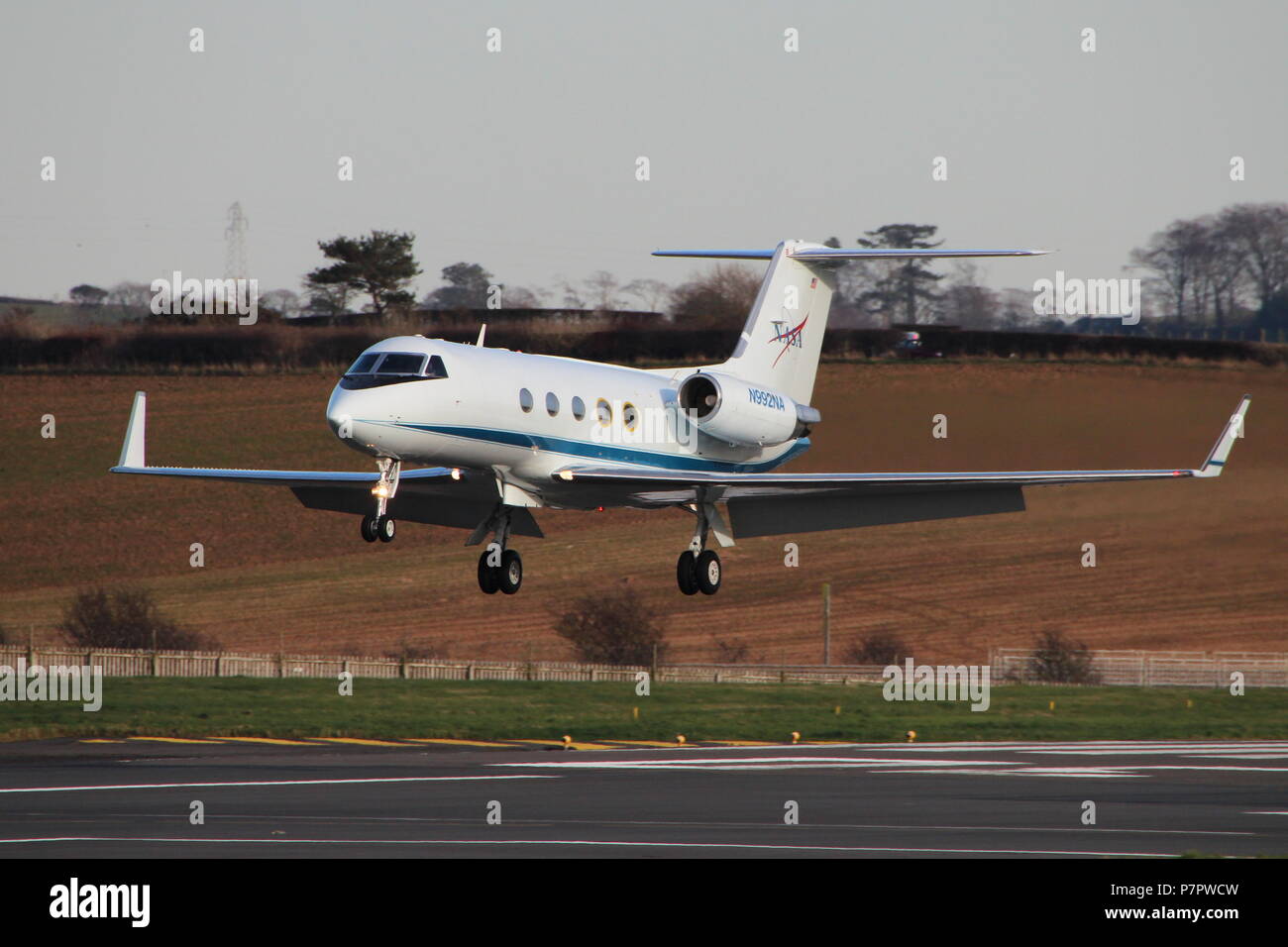 N992NA, a Gulfstream III operated by NASA, routes through Prestwick ...