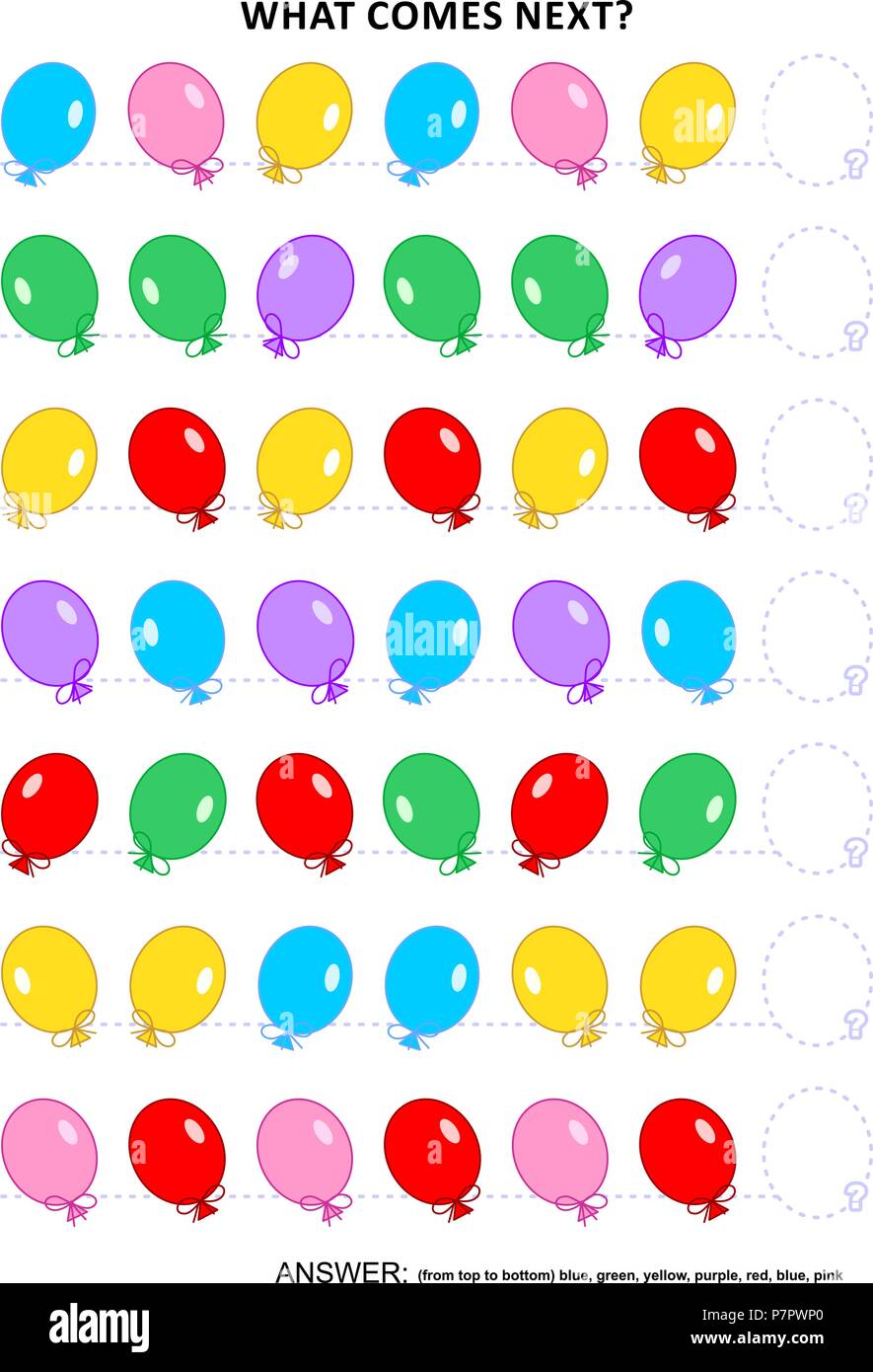Educational Logic Game Training Sequential Pattern Recognition Skills With Colorful Balloons