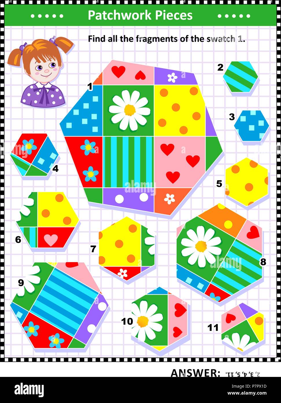 Pattern part patchwork sheet Stock Vector Images - Alamy