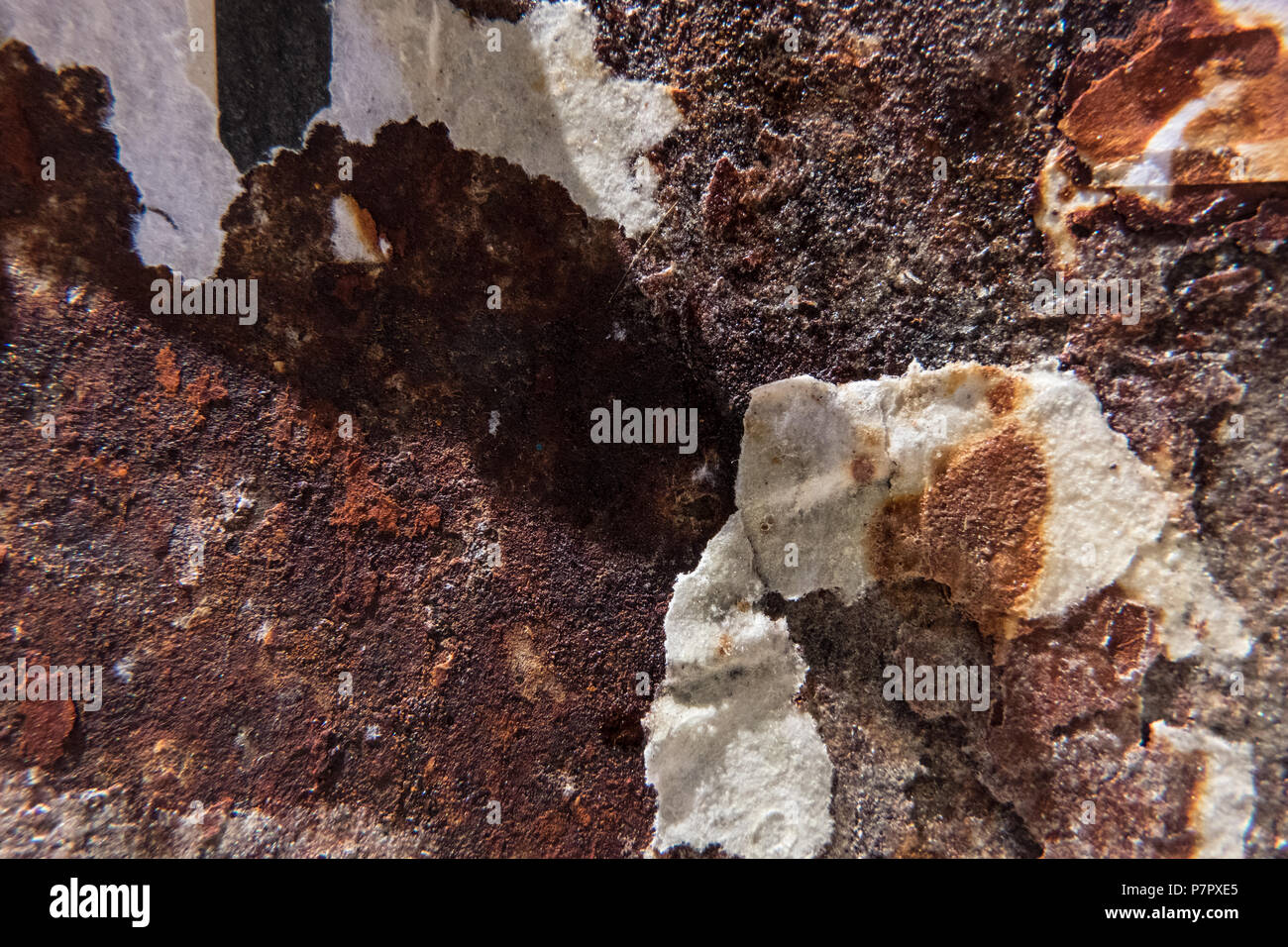 Torn paper in decayed metal texture Stock Photo - Alamy