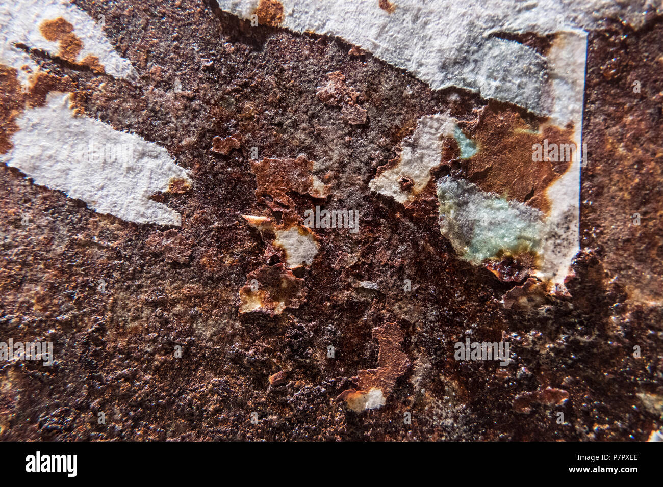 Rusty metal texture with old torn paper glued Stock Photo - Alamy