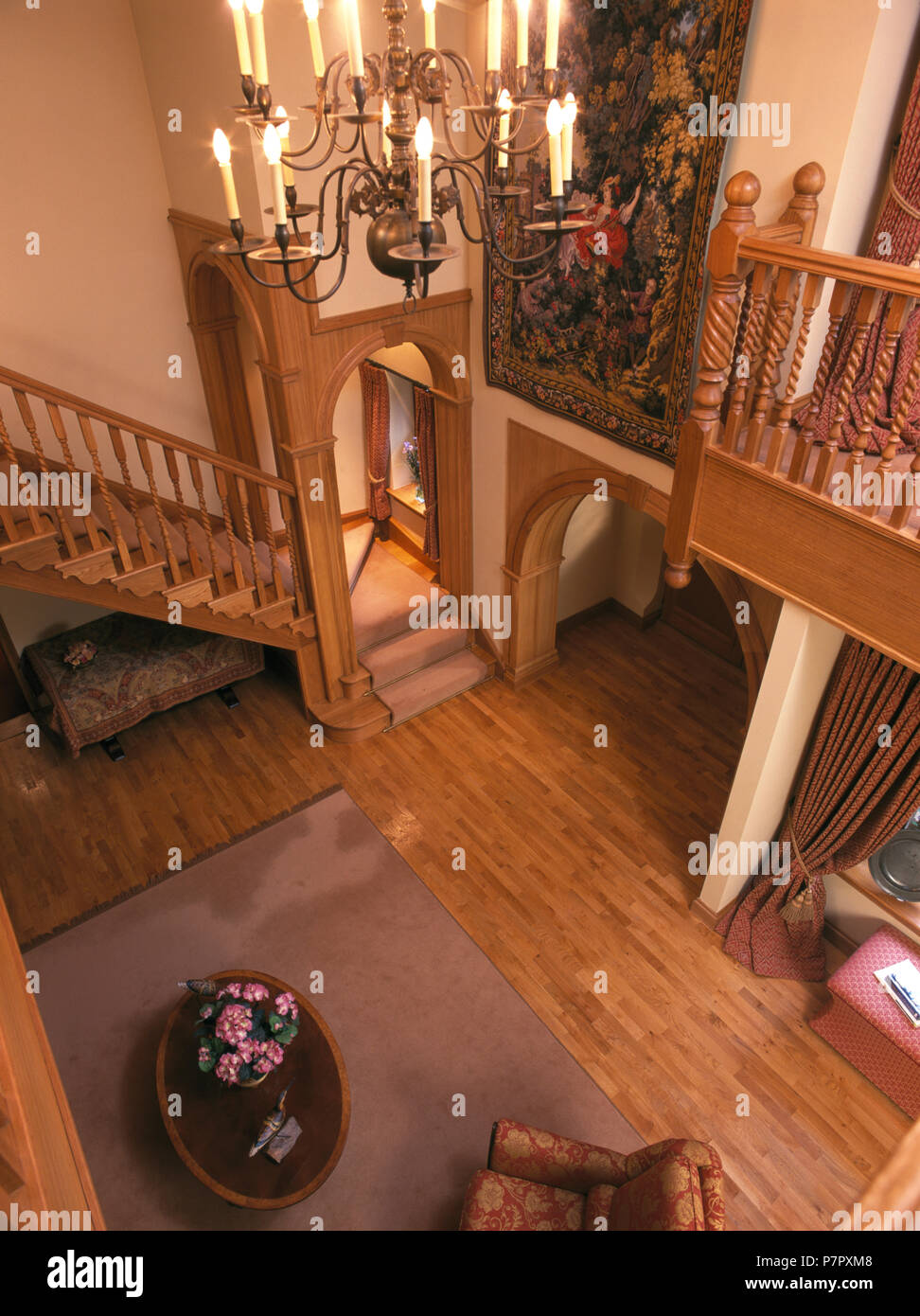 Birdseye view of large traditional hall Stock Photo - Alamy