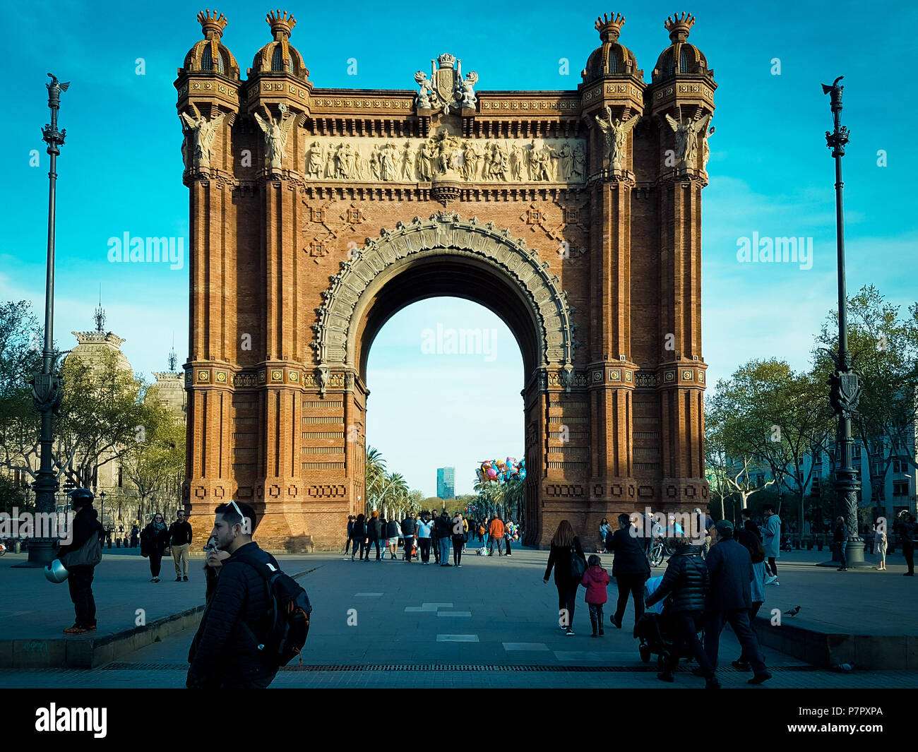 Wide central promenade of the passeig de lluis companys hi-res stock photography and images - Alamy