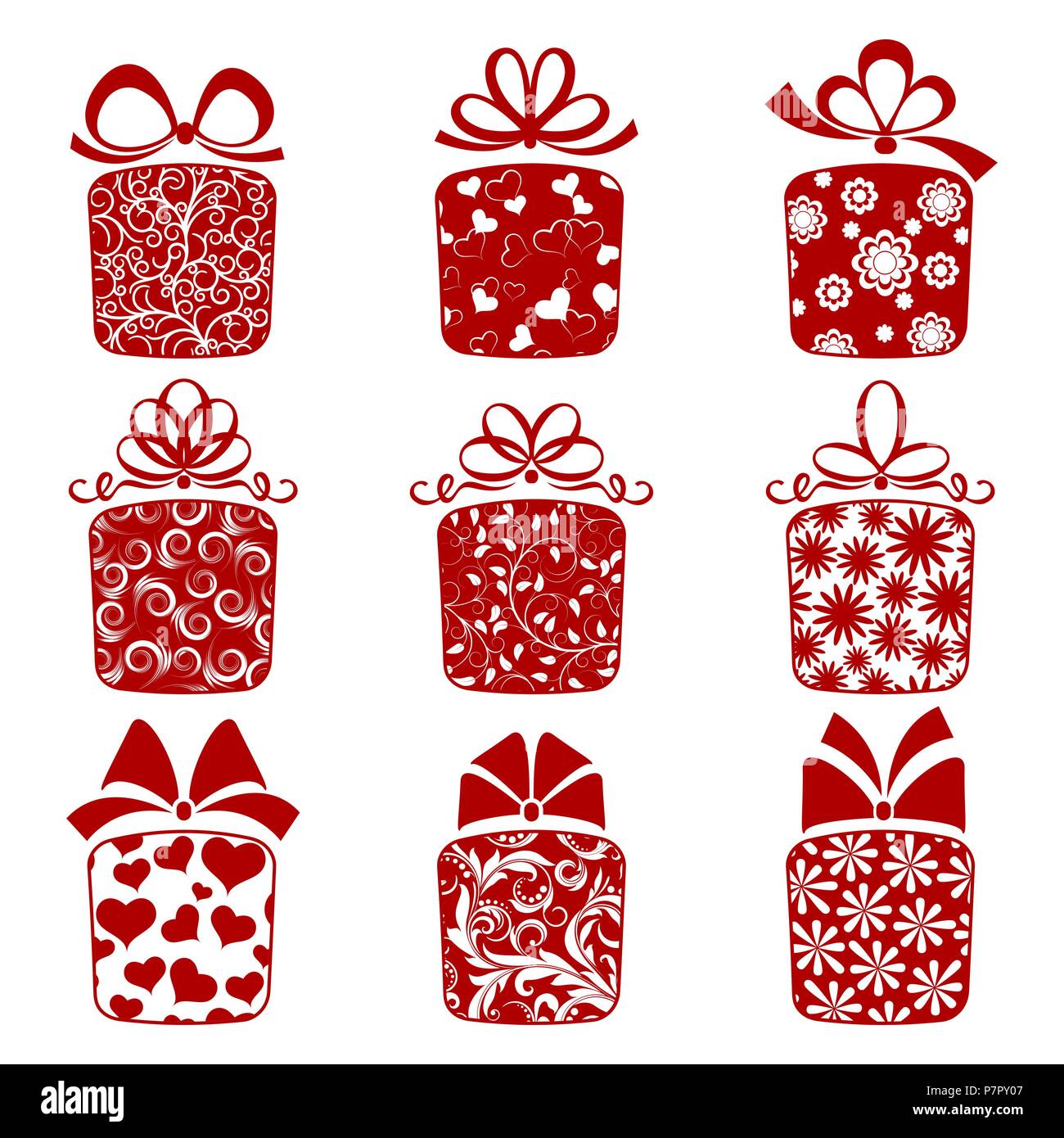 Gift boxes wrapping on Stock Vector Images - Alamy