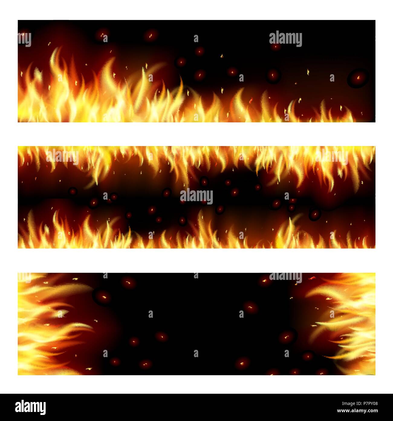Set of backgrounds with flame. EPS10. Mesh. This file contains ...