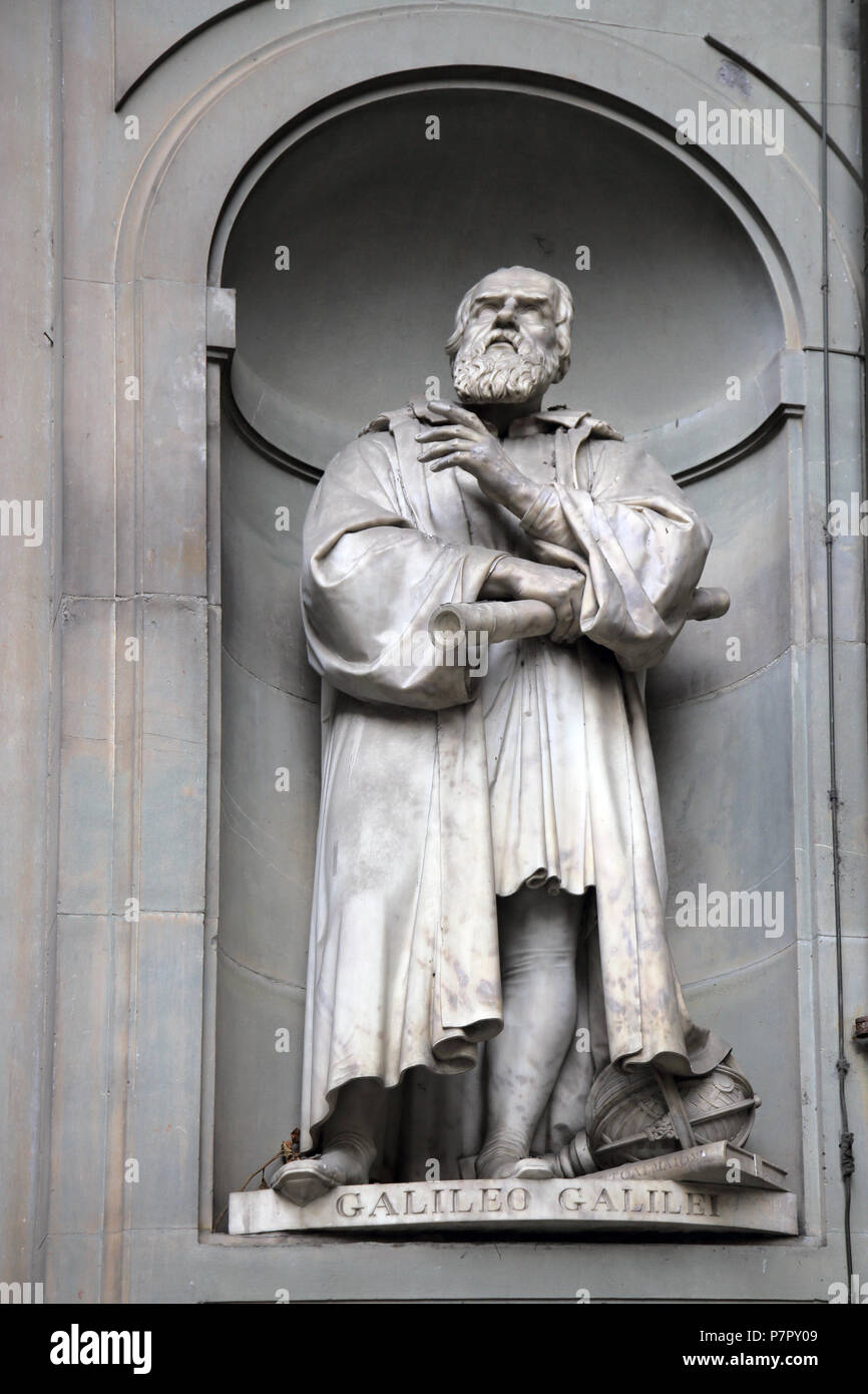 statue of galileo in florence italy Stock Photo - Alamy