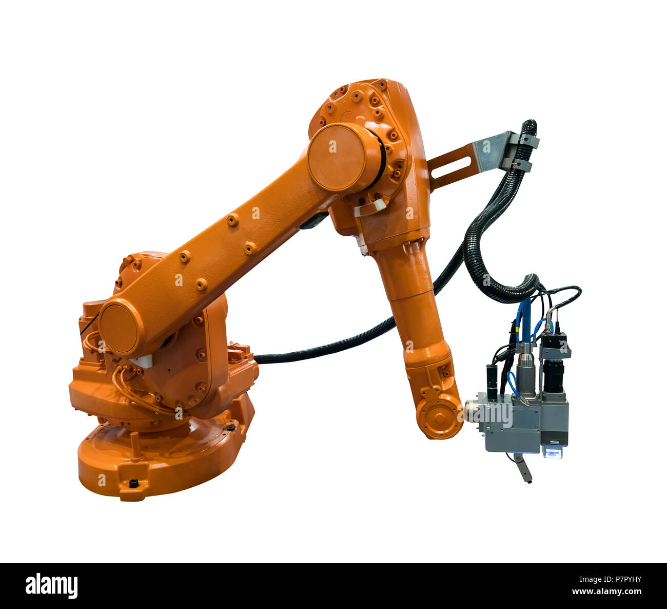 robotic arm for industry isolated on white Stock Photo - Alamy