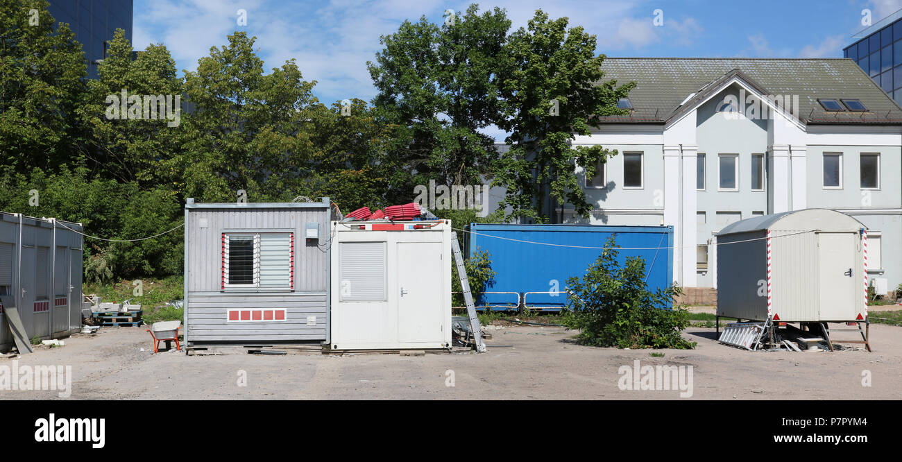 Construction site in the old town - reconstruction of the two-story ...