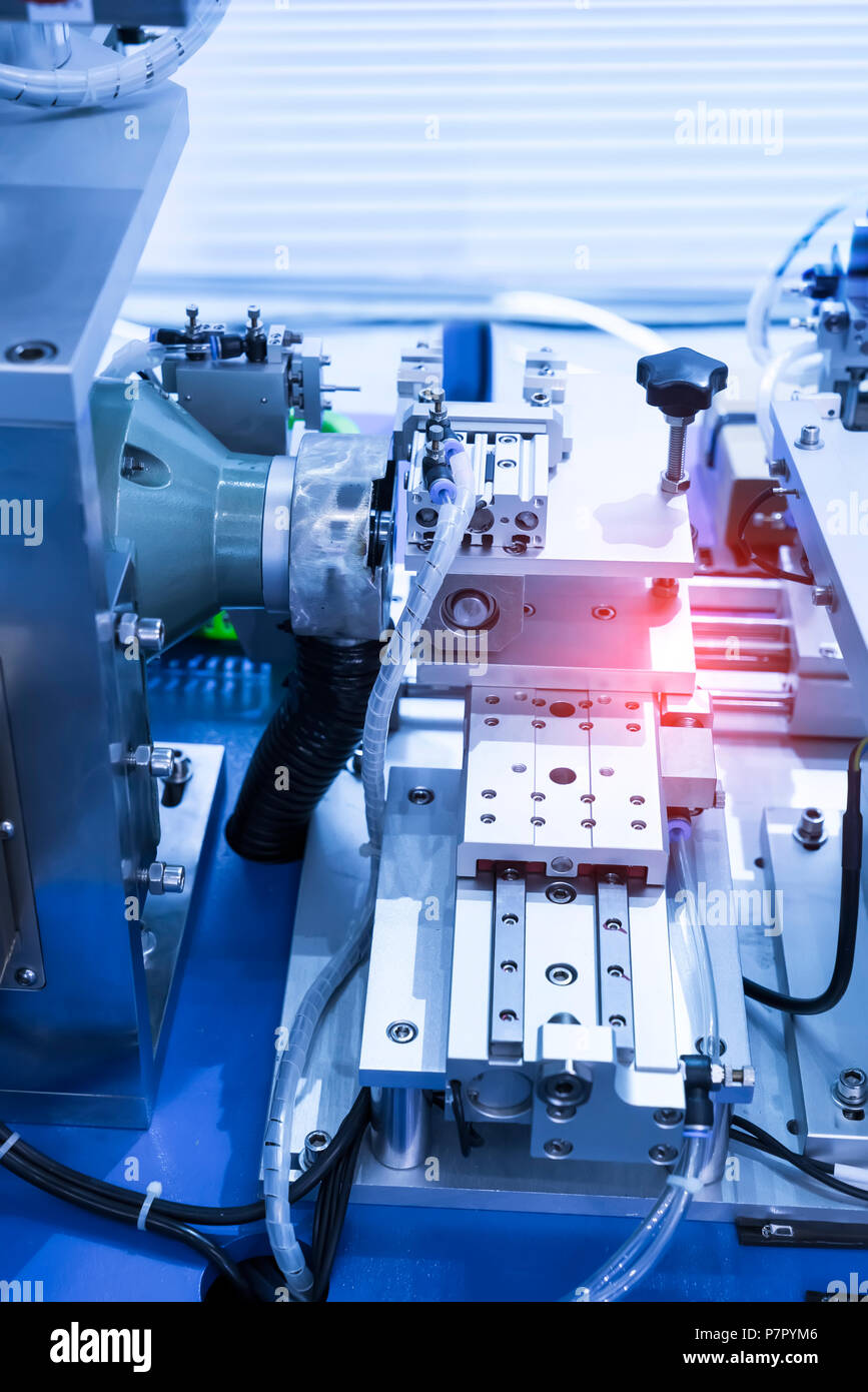 Pneumatic input to robot handle grip handle Stock Photo - Alamy