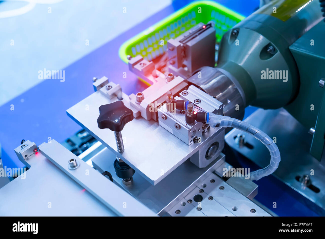 Pneumatic input to robot handle grip handle Stock Photo - Alamy