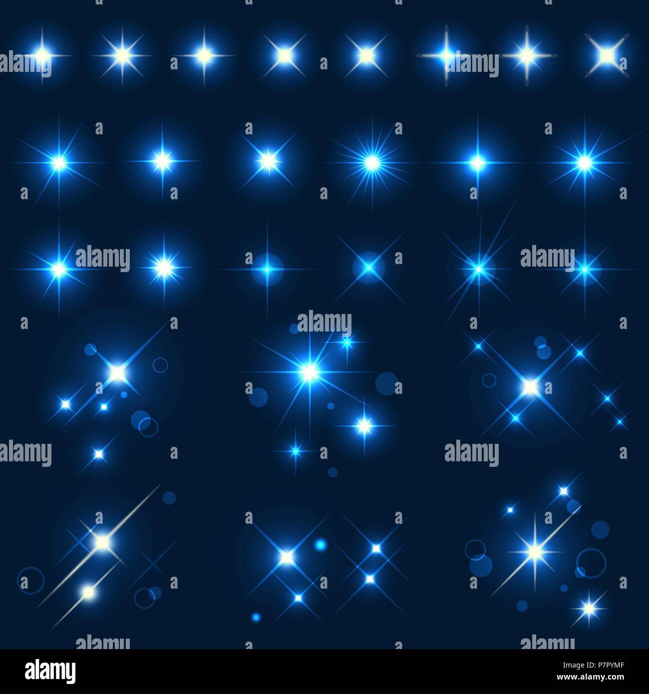 Collection of various forms of sparks. EPS10. Mesh.This file contains ...
